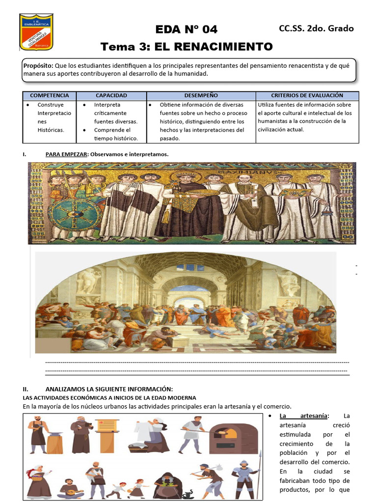Eda # 4 Guía Didáctica #03 CC - Ss. II Trim | PDF | Renacimiento | Florencia