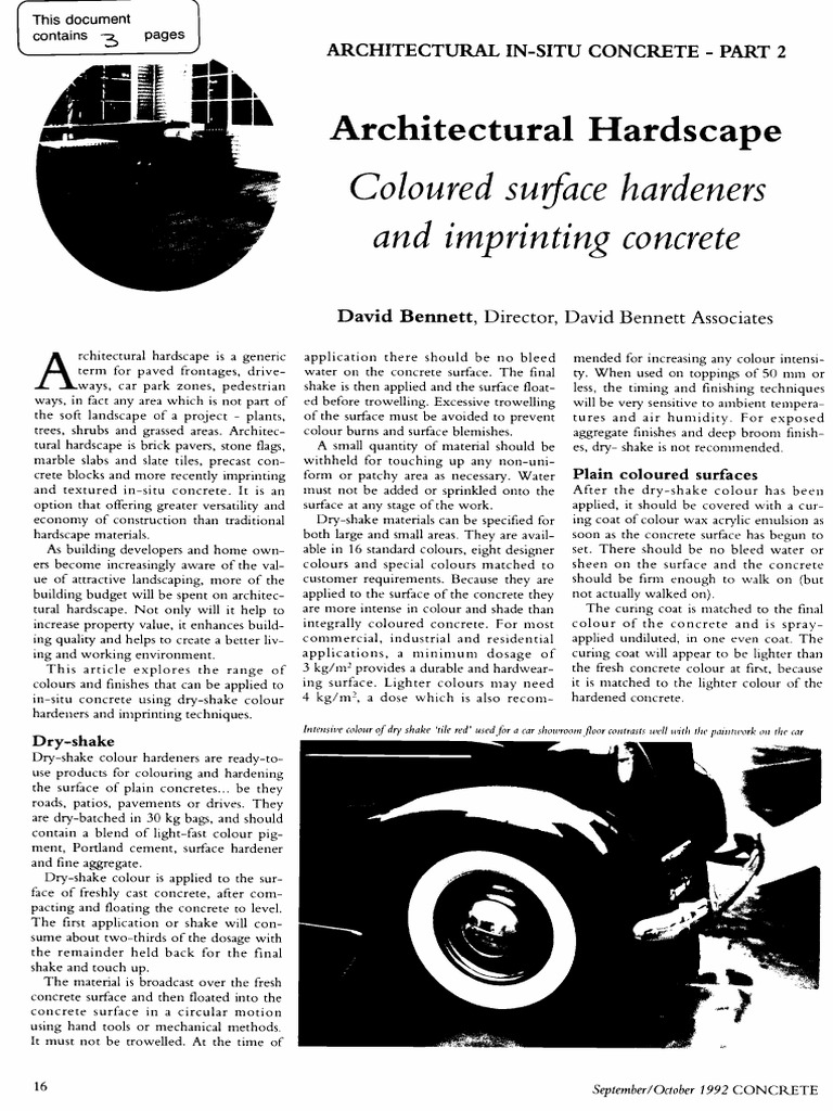 Coloured Surface Hardeners | PDF | Concrete | Brick