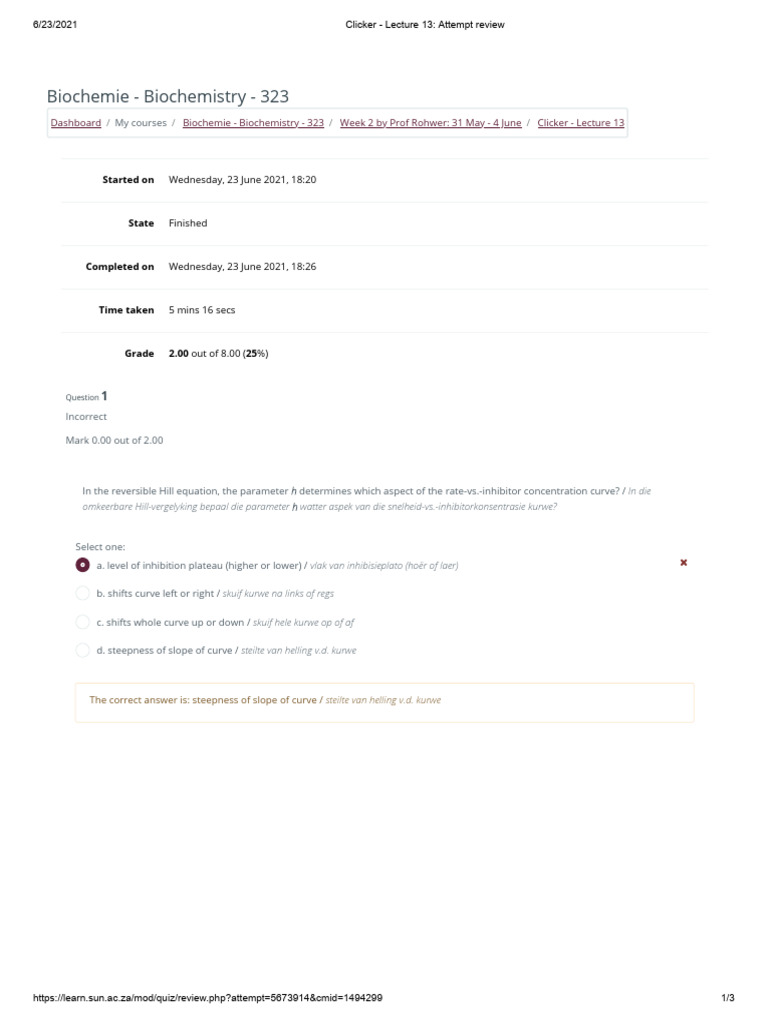 Clicker - Lecture 13 - Attempt Review | PDF | Chemical Reaction ...