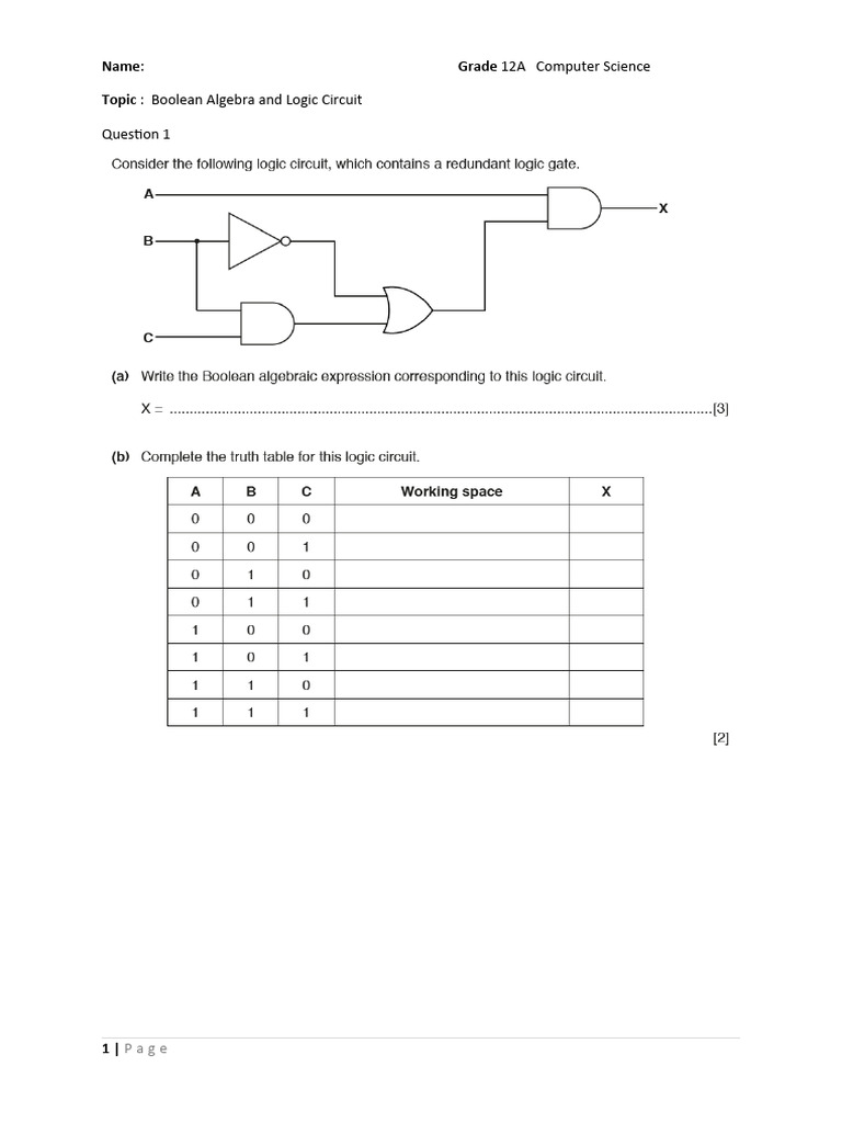Boolean Algrebra Homework 1 | PDF | Teaching Methods & Materials