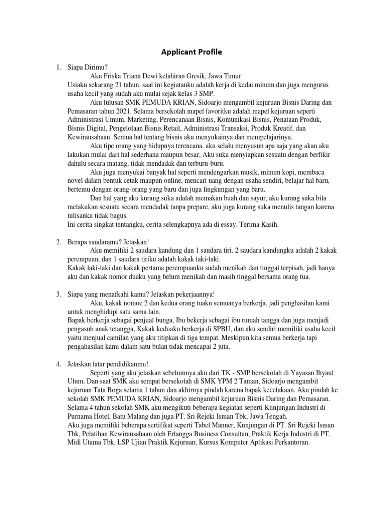 Applicant Profile | PDF