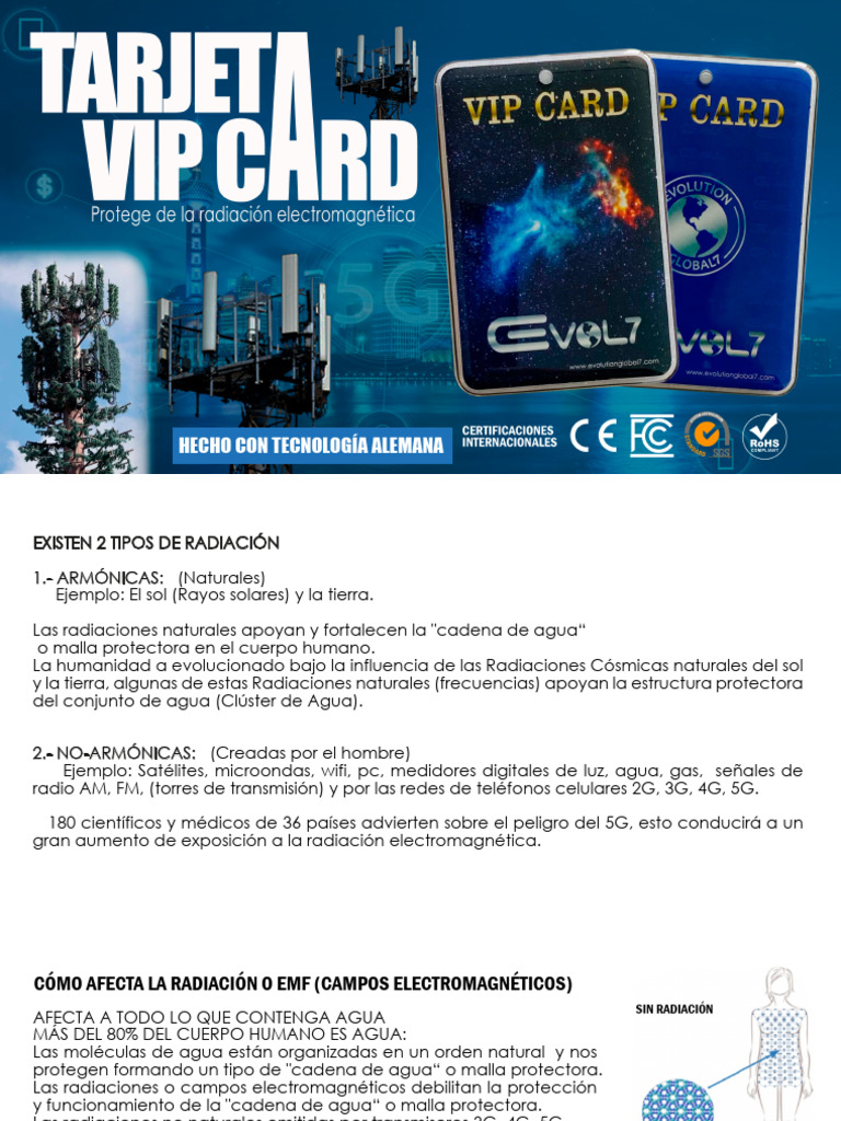 TARJETA VIP CARD INFORMACION | PDF | Radiación | Teléfonos móviles