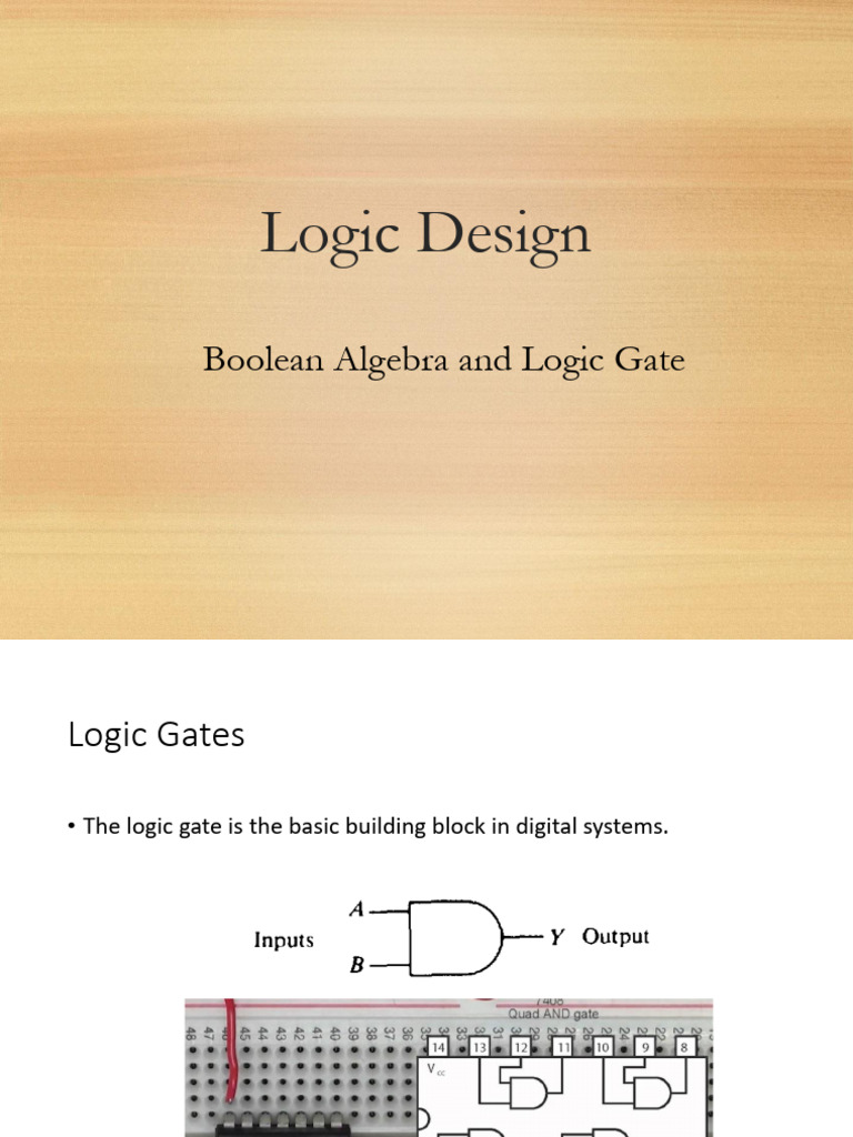 Logic Design Boolean Algebra And Logic Gate Pdf Logic Gate
