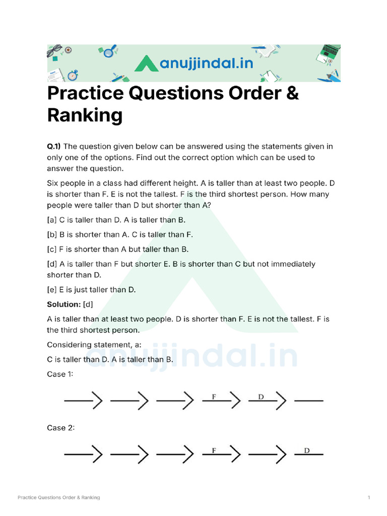 Practice Questions Order Ranking Lyst4895 | PDF