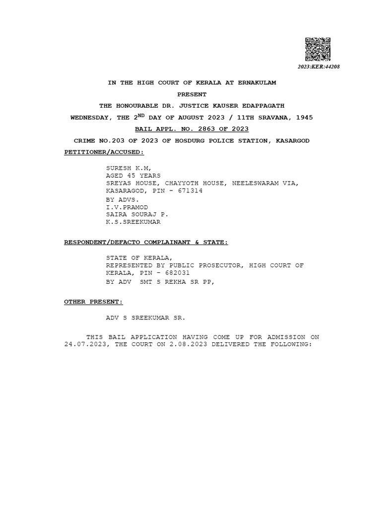 Second Anticipatory Bail - KHC | PDF | Bail | Prosecutor