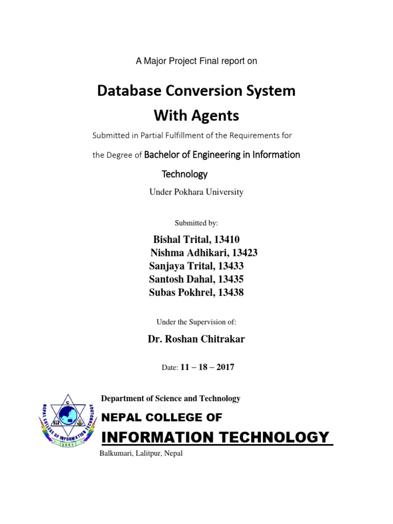 Database Conversion System With Agents-Final | PDF | Databases ... Database Conversion System With Agents-Final | PDF | Databases ...