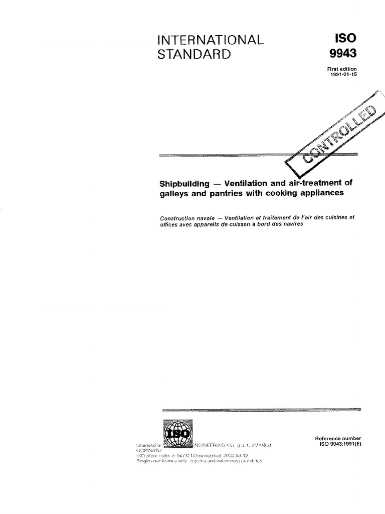 ISO 9943 Galley Ventilation | PDF