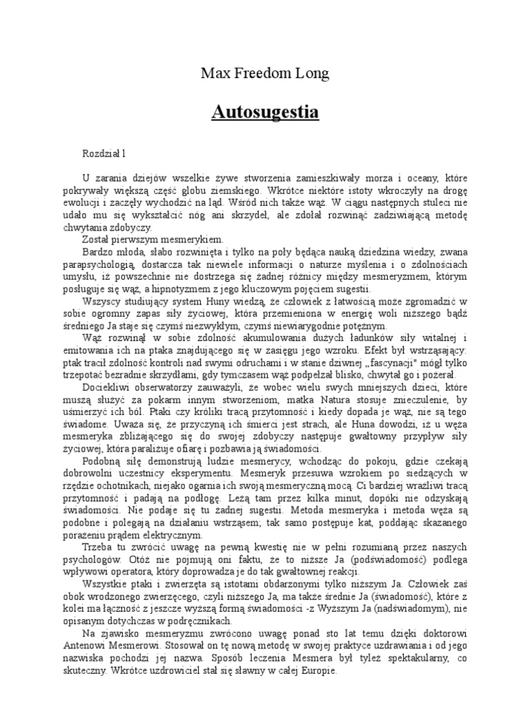 Max Freedom Long - Autosugestia | PDF