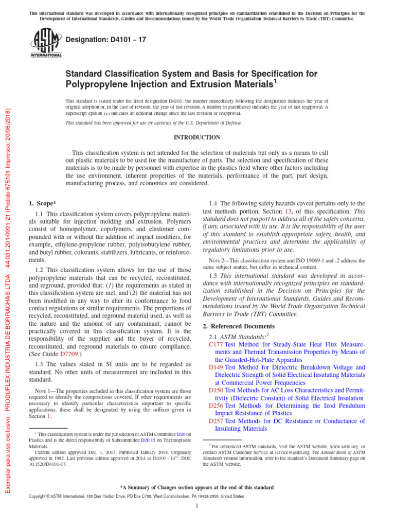 Polypropylene Materials Classification Guide | PDF | Fracture | Ductility