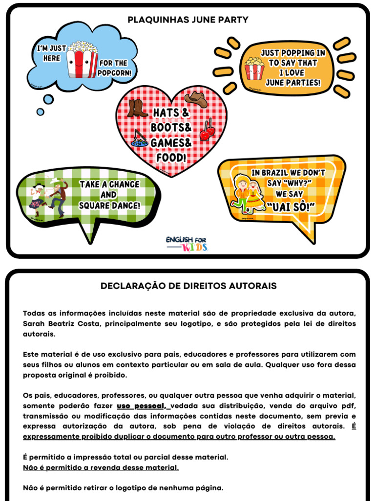 Plaquinhas June Party Efk Dwanmo | PDF