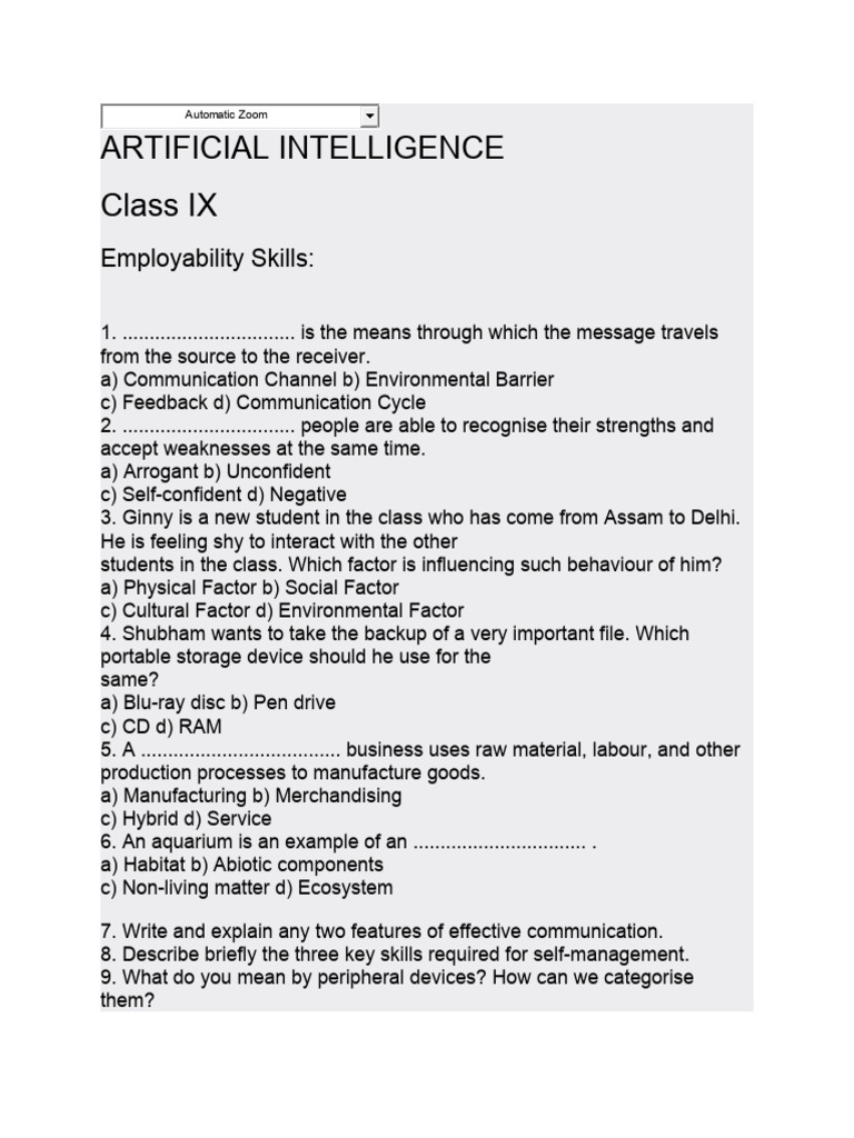 Sample Questions Set 2 Ai | PDF | Artificial Intelligence | Intelligence (AI) & Semantics