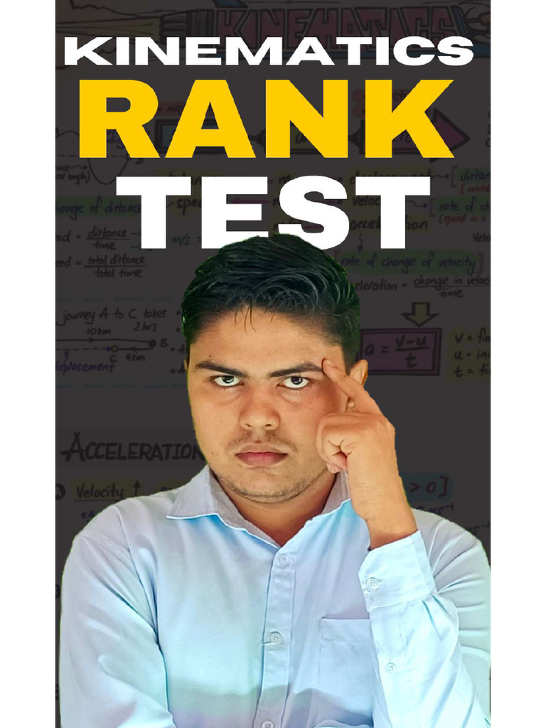 Kinematics Rank Test Questions | PDF