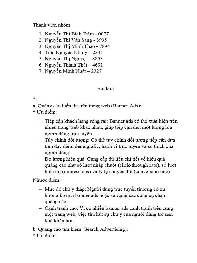 Bài Nhóm - MKT 364 P | PDF