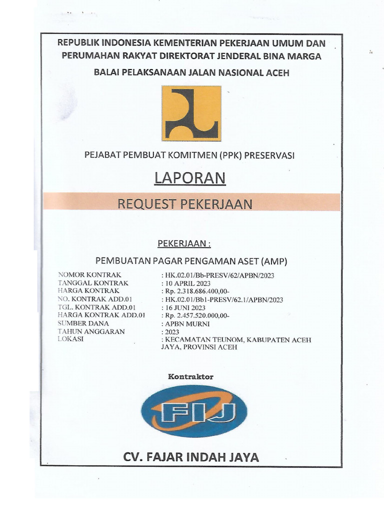 Laporan Request Pekerjaan | PDF