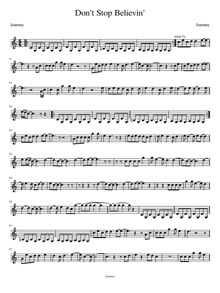 Don T Stop Believing Violin | PDF
