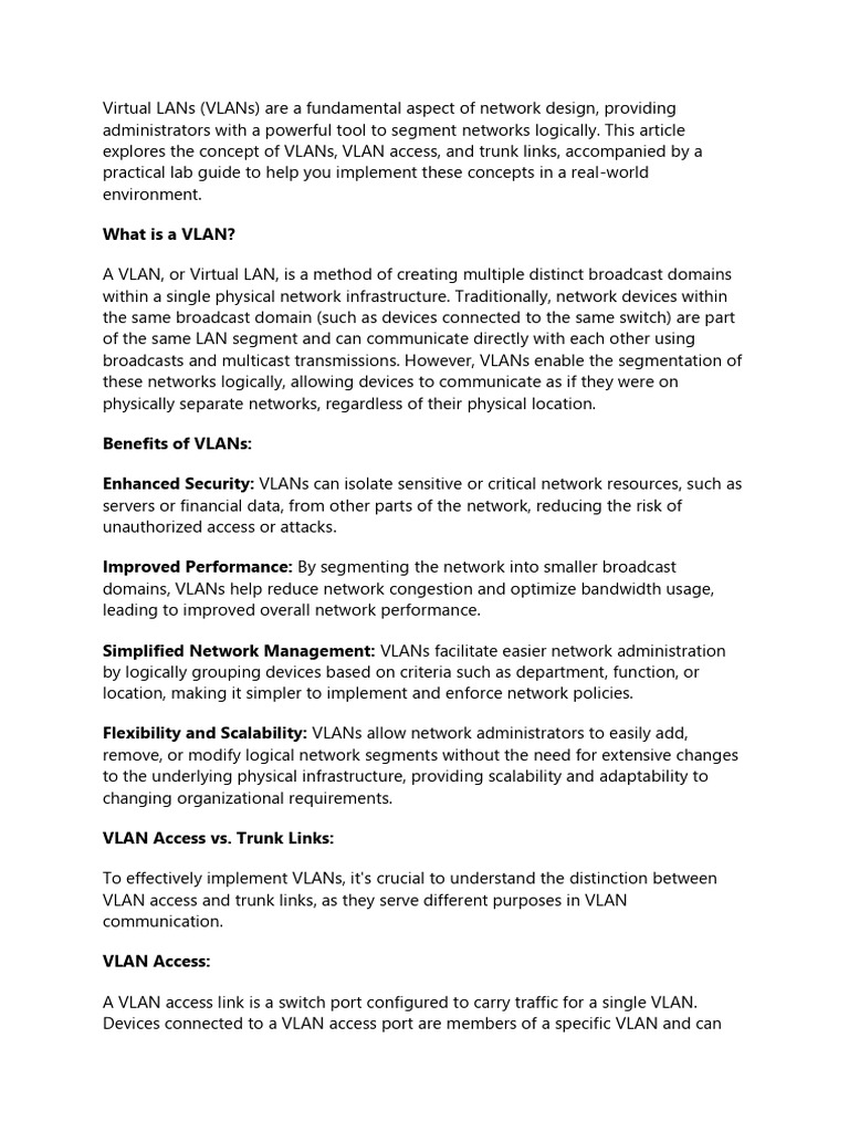 VLAN | PDF | Computer Network | Network Switch