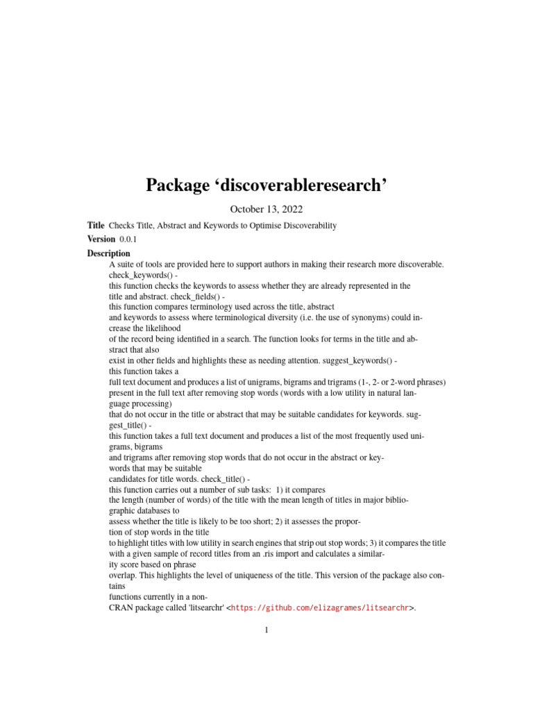 Discoverableresearch | PDF | Reserved Word | Data