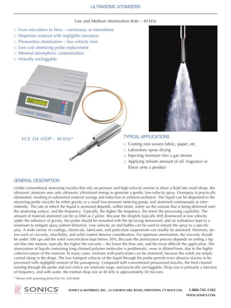Ultrasonic Atomizers | PDF | Applied And Interdisciplinary Physics ...