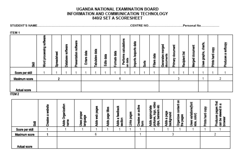 840-2_Scoresheet | PDF | Information Technology | Software