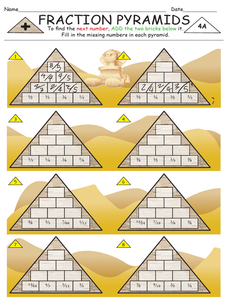 Fraction Pyramid Worksheet | PDF
