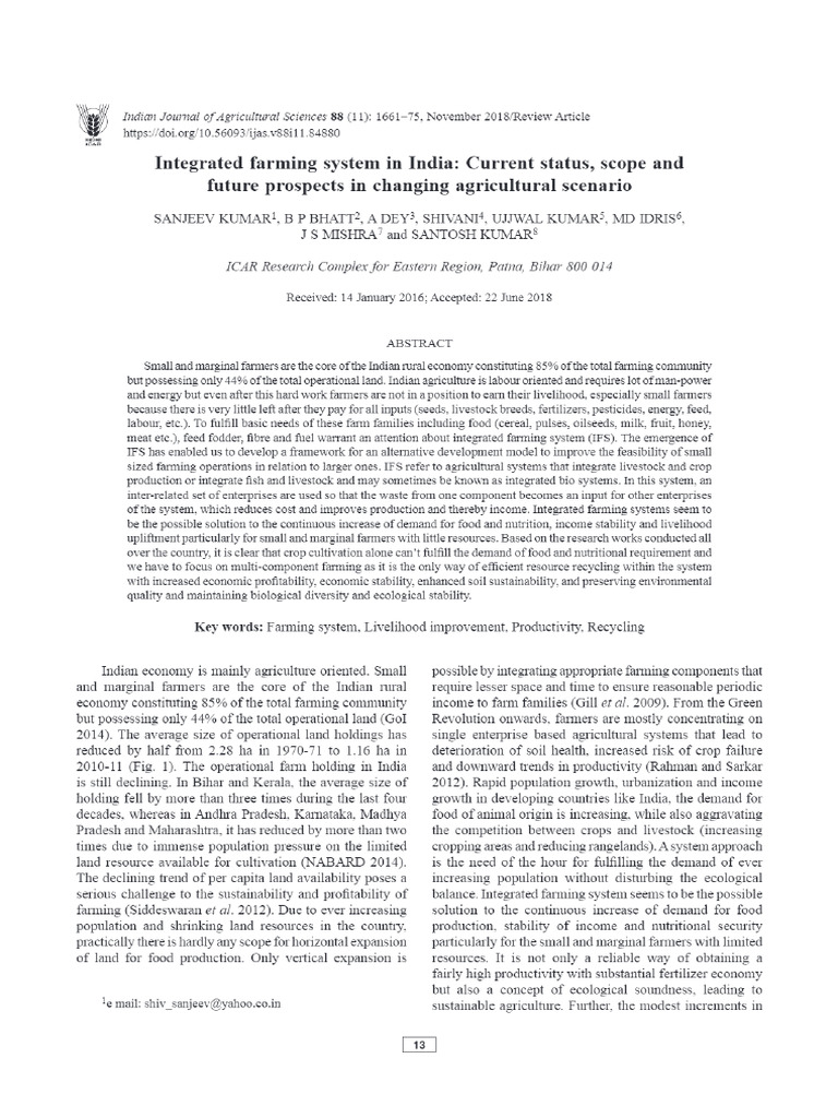 Integrated Farming Systems Of India Pdf