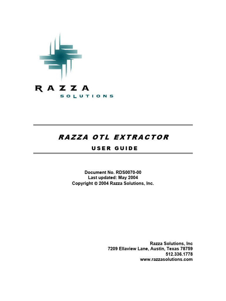Razza OTL User Guide | PDF | Dialog Box | Computer File
