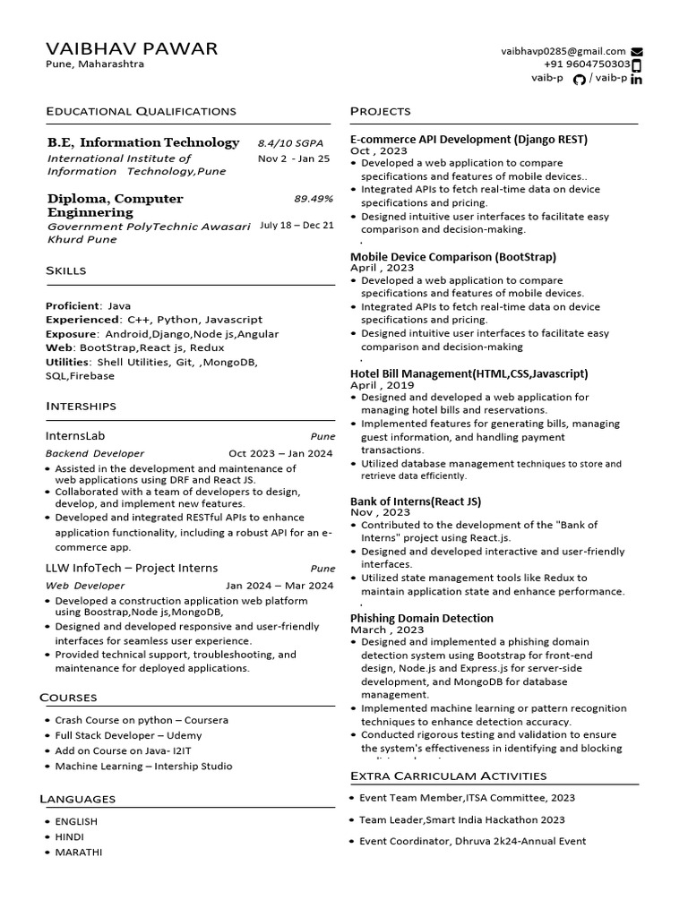 World Best Software Engineer Resume | PDF | Web Application | World Wide Web