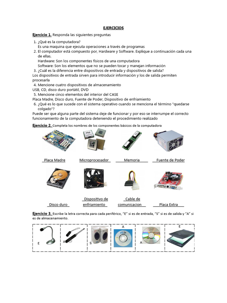 PRACTICA TEORICA 1 | PDF | Hardware de la computadora | Periférico