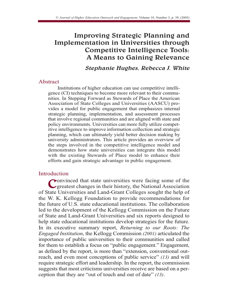 Enhancing University Strategy with CI Tools | PDF | Information ...