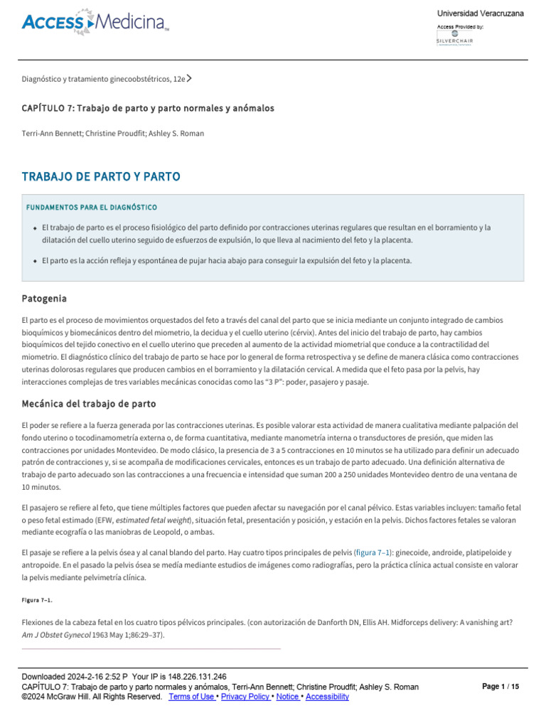 CAPÍTULO 7_ Trabajo de parto y parto normales y anómalos | PDF | Parto | Periodo posparto