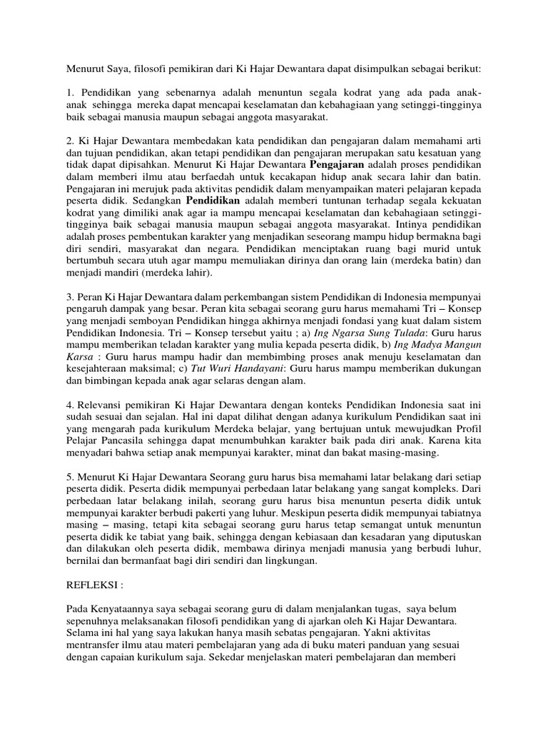 Filosofi Pendidikan KHD - Yudi C H | PDF