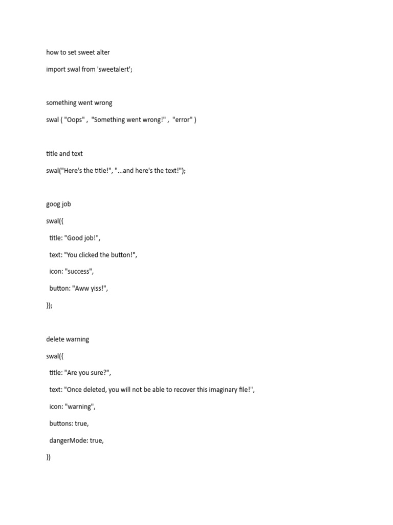 Implementing SweetAlert in JavaScript | PDF | Games & Activities | Computers