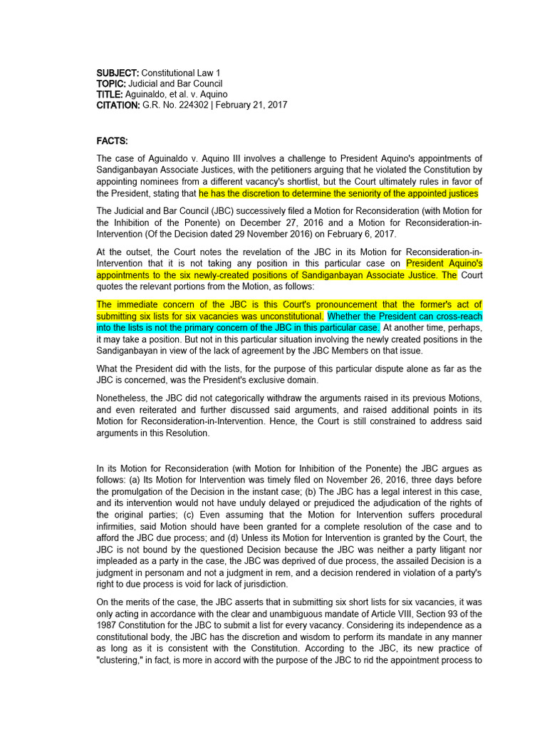 Aguinaldo-Et-Al-v-Aquino-GR-No-224302 | PDF | American Government ...