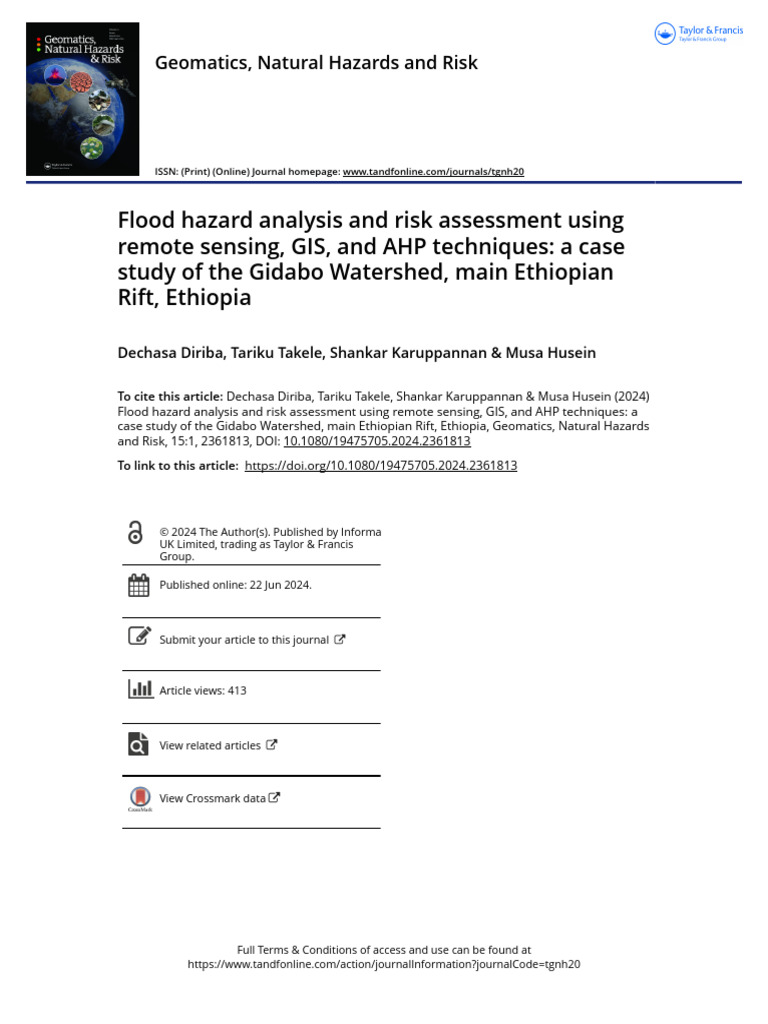 Flood Hazard Analysis and Risk Assessment Using Remote Sensing GIS and ...