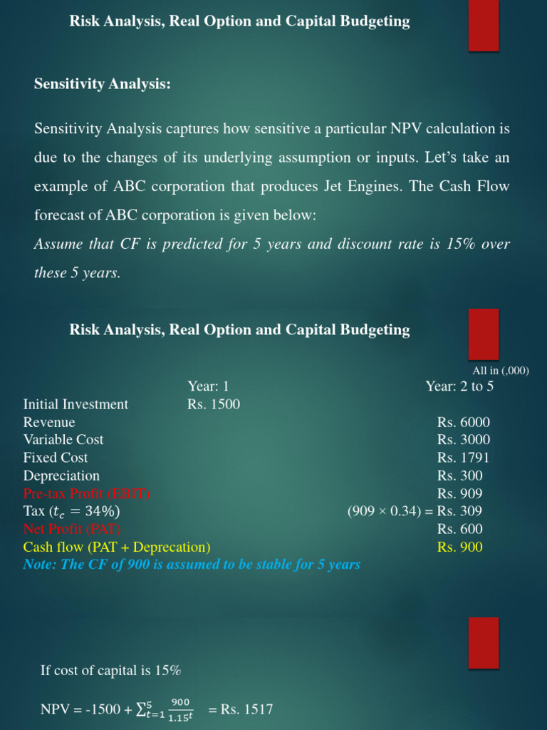 5-Risk Analysis, Real Options and Capital Budgeting-Final | PDF | Capital Budgeting | Net ...
