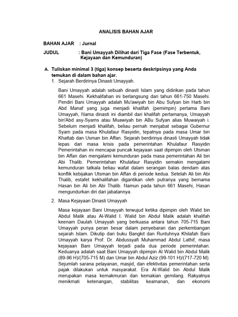 Analisis Bahan Ajar Kb.1 | PDF