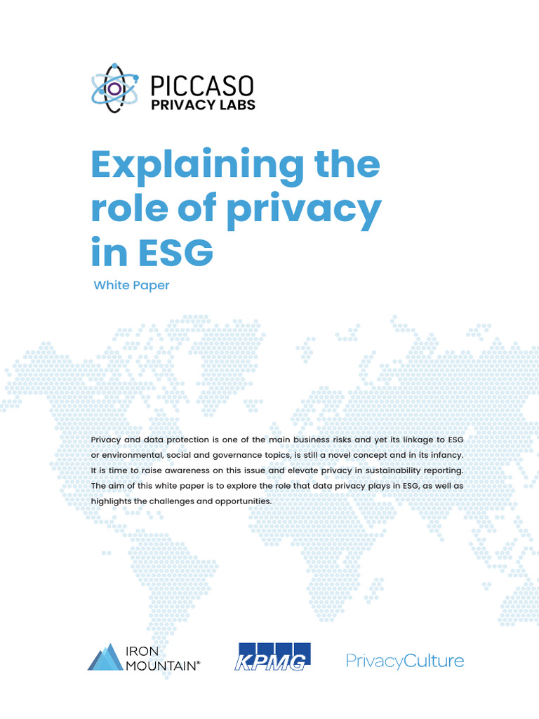 PICCASO ESG WhitePaper Oct 2023 Rev 7 | PDF | Privacy | Governance
