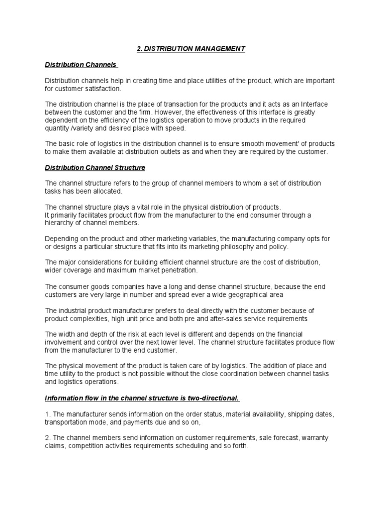 Distribution Management | PDF