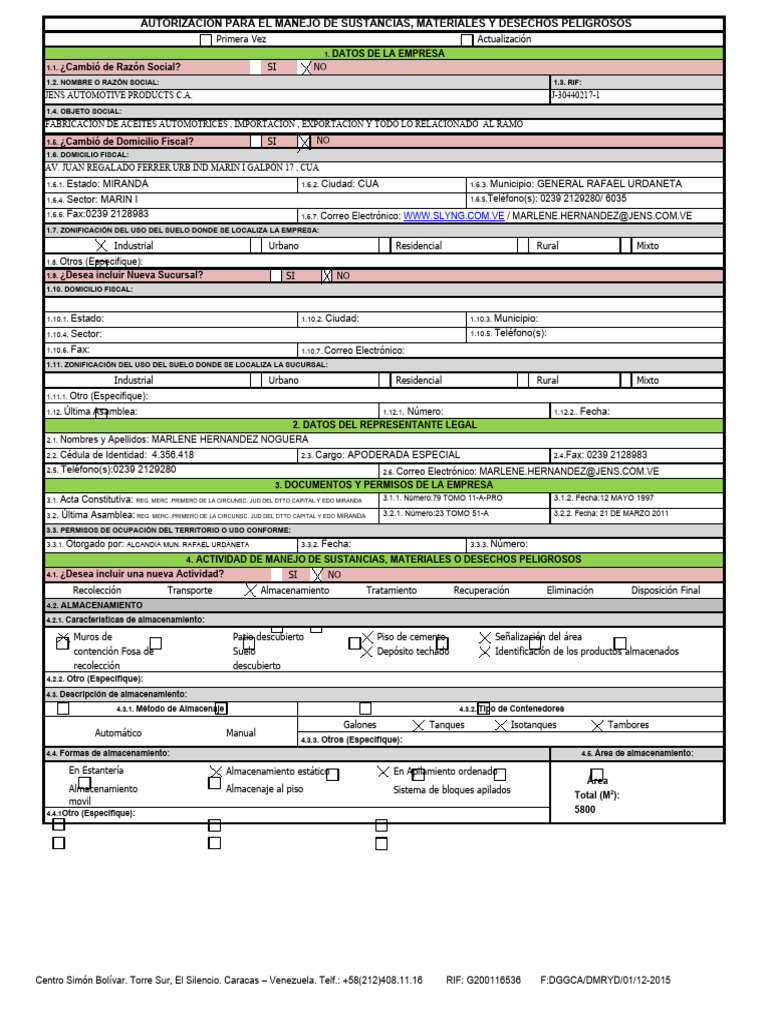 Planilla Racda Manejador1 | PDF | Impacto humano en el medio ambiente | Entorno natural