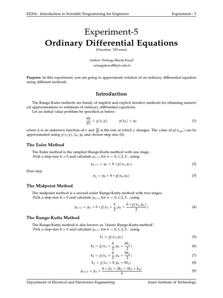 Ordinary Differential Equations | PDF | Differential Equations ...