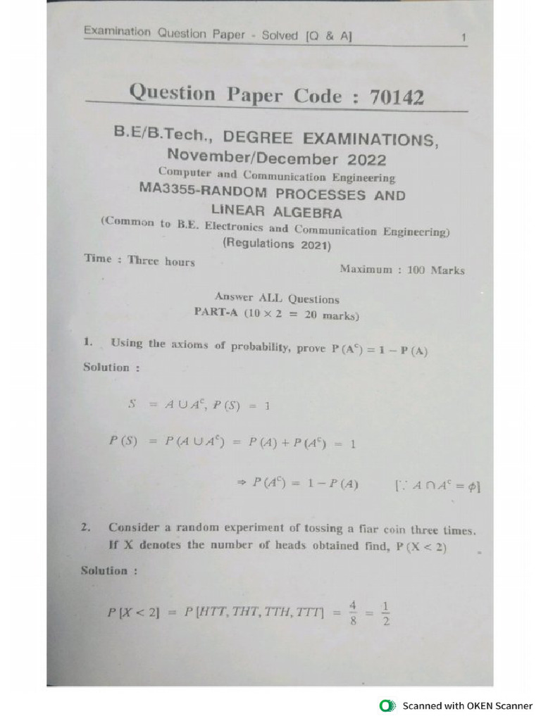 M3 2021 Key Answer (ECE) | PDF