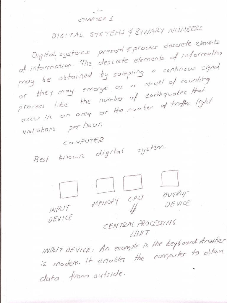 Chapter 1 - Digital Sytems & Binary Numbers | PDF