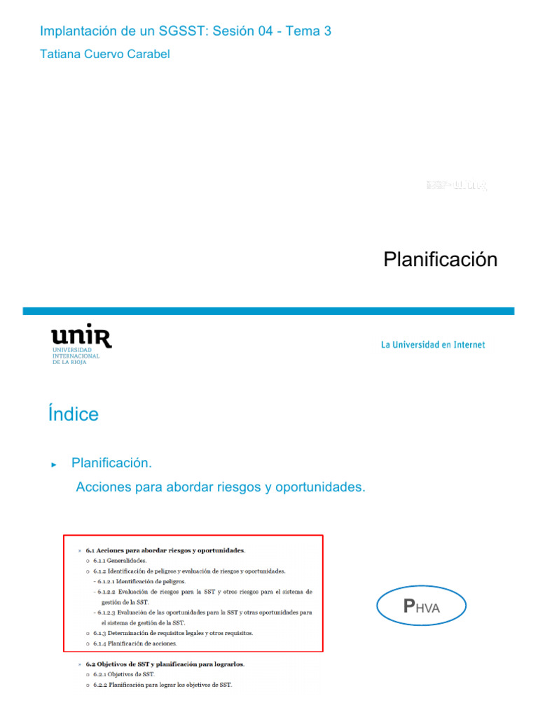 Clase4 45001 Planificacion | PDF | Evaluación | Planificación