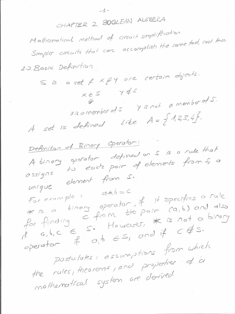 Chapter 2 - Boolean Algebra | PDF