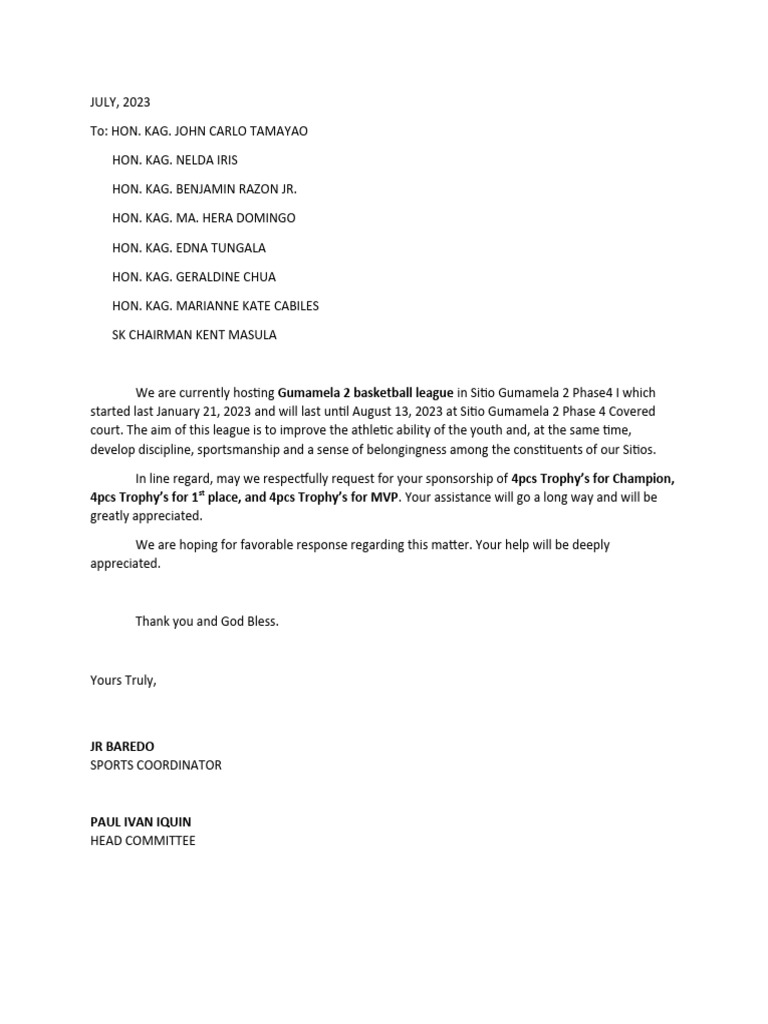 REQUEST LETTER | PDF