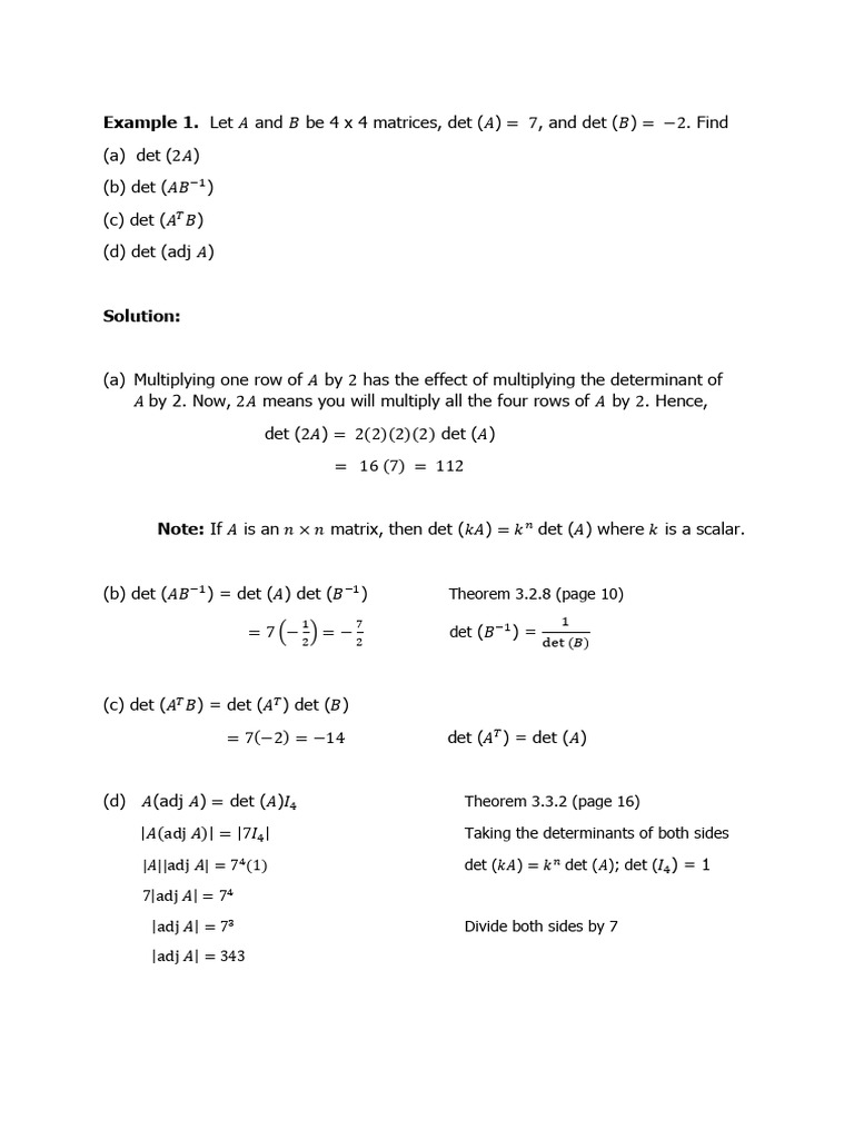 Additional-Examples Determinant | PDF | Teaching Methods & Materials