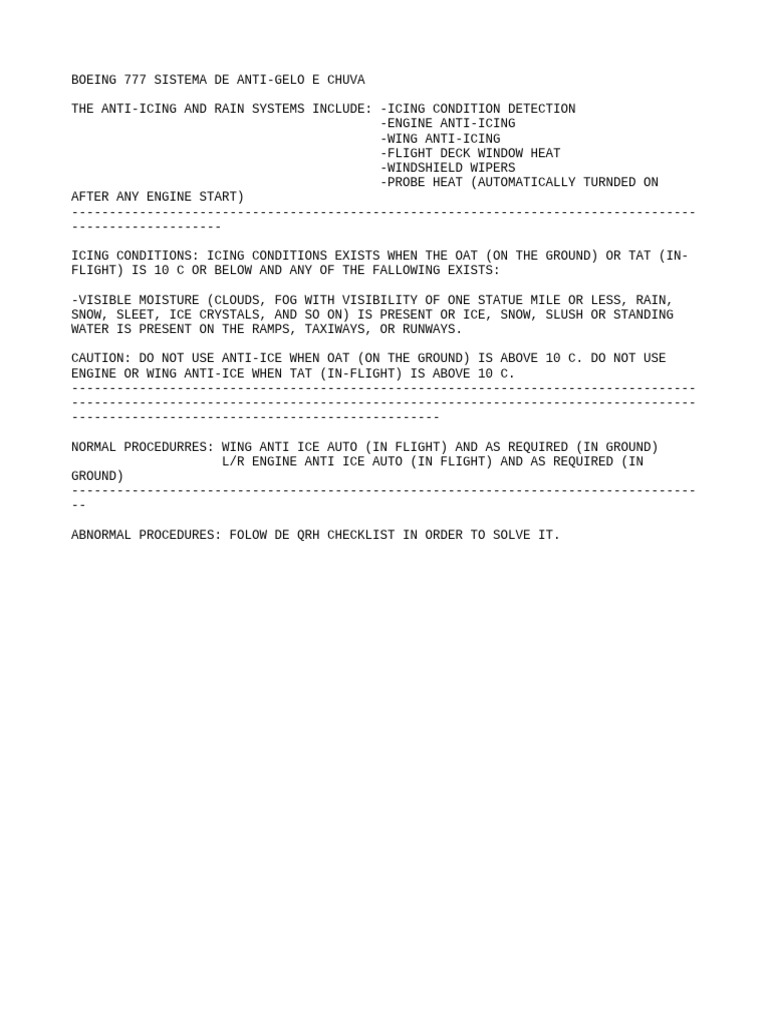 Boeing 777 Anti-Icing Systems Overview | PDF