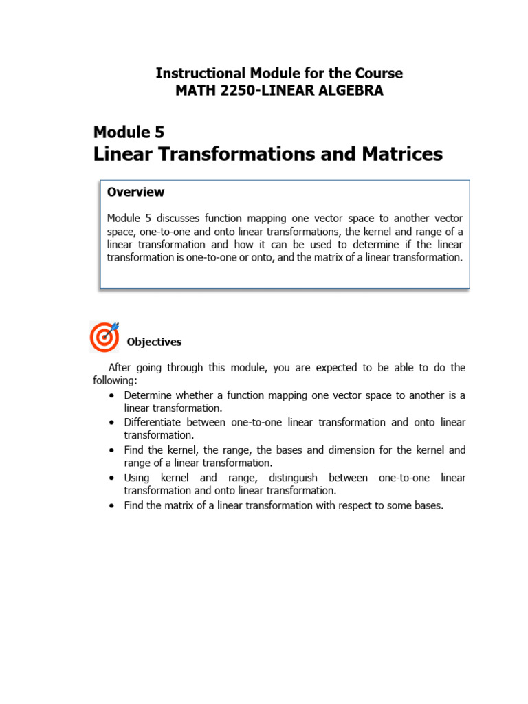 Linear Transformations and Matrices | PDF | Linear Map | Vector Space