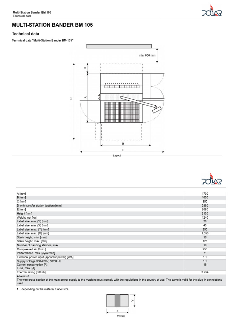 Technical Data Multi-Station Bander BM 105 | PDF | Electrical Engineering | Electricity