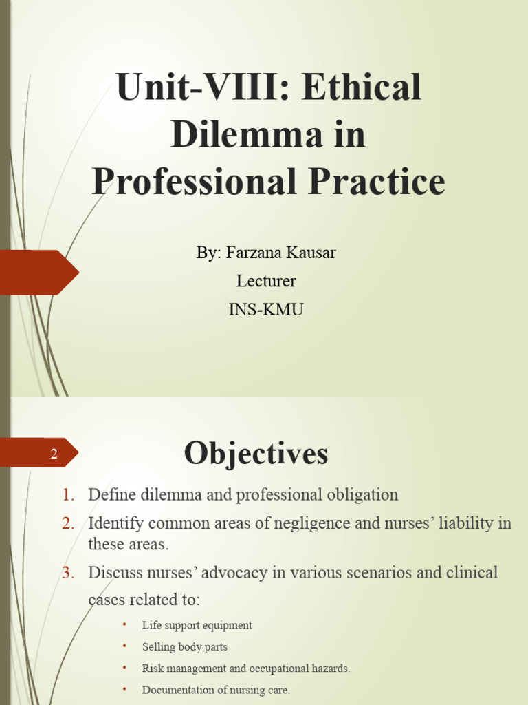 Ethical Dilemmas in Nursing Practice | PDF | Nursing | Health Care